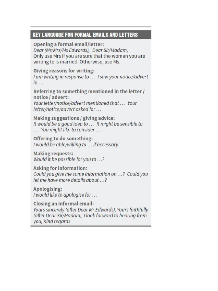 Key Language - Letters | PDF