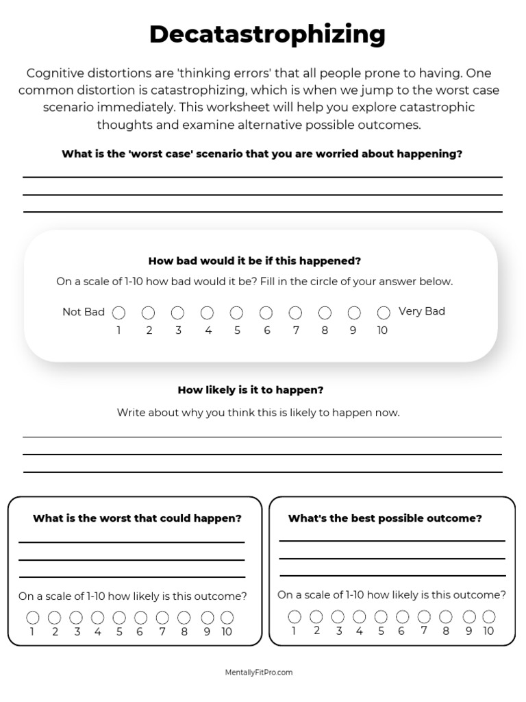 Decatastrophizing Worksheet | PDF | Self-Improvement