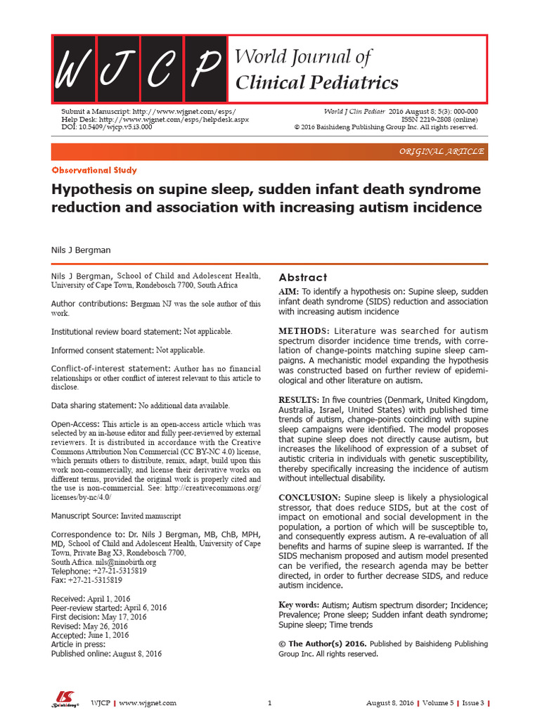 C - Hypothesis On Supine Sleep, Sudden Infant Death Syndrome | PDF ...