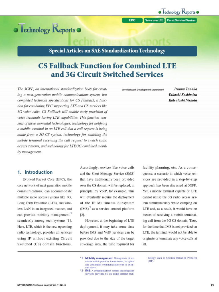 CSFB | PDF | Ip Multimedia Subsystem | Lte (Telecommunication)