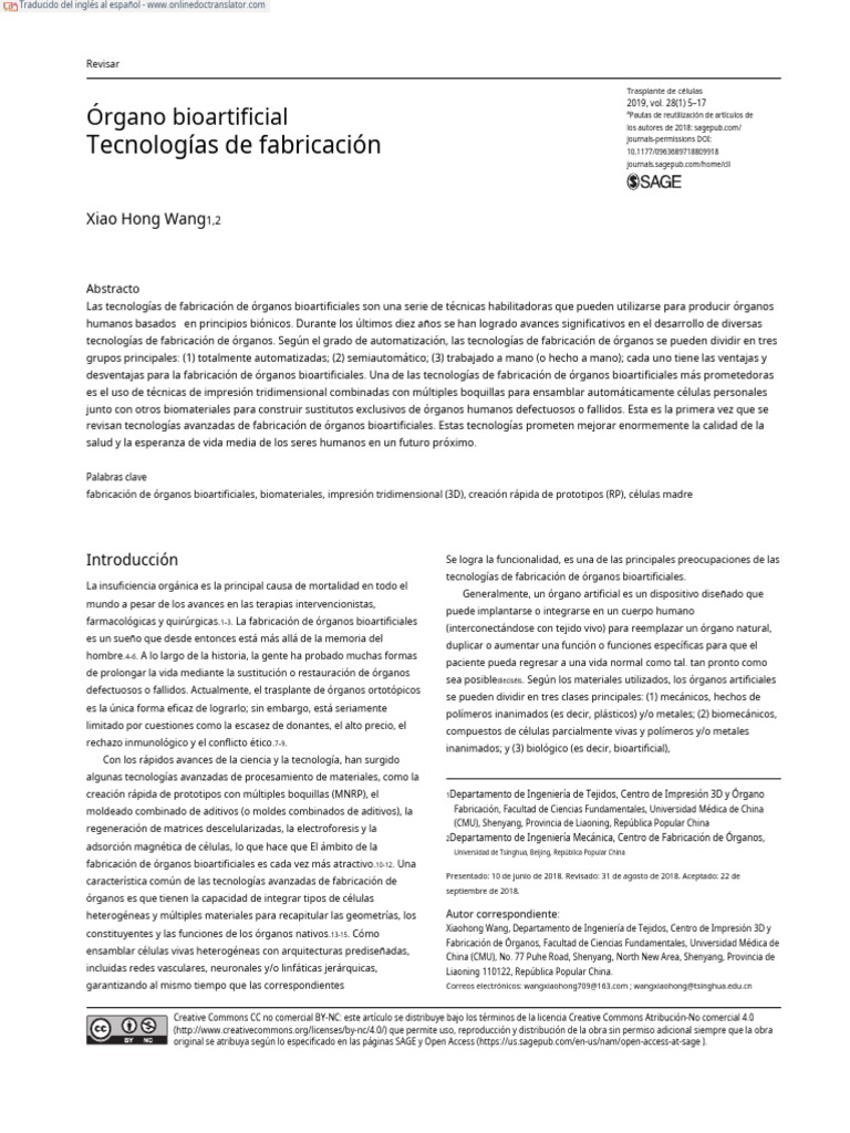 Geralzaf - Wang 2019 - Bioartificial Organs - En.es | PDF