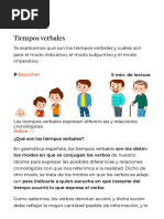 Cuadro de Conjugación de Verbos en Español | PDF