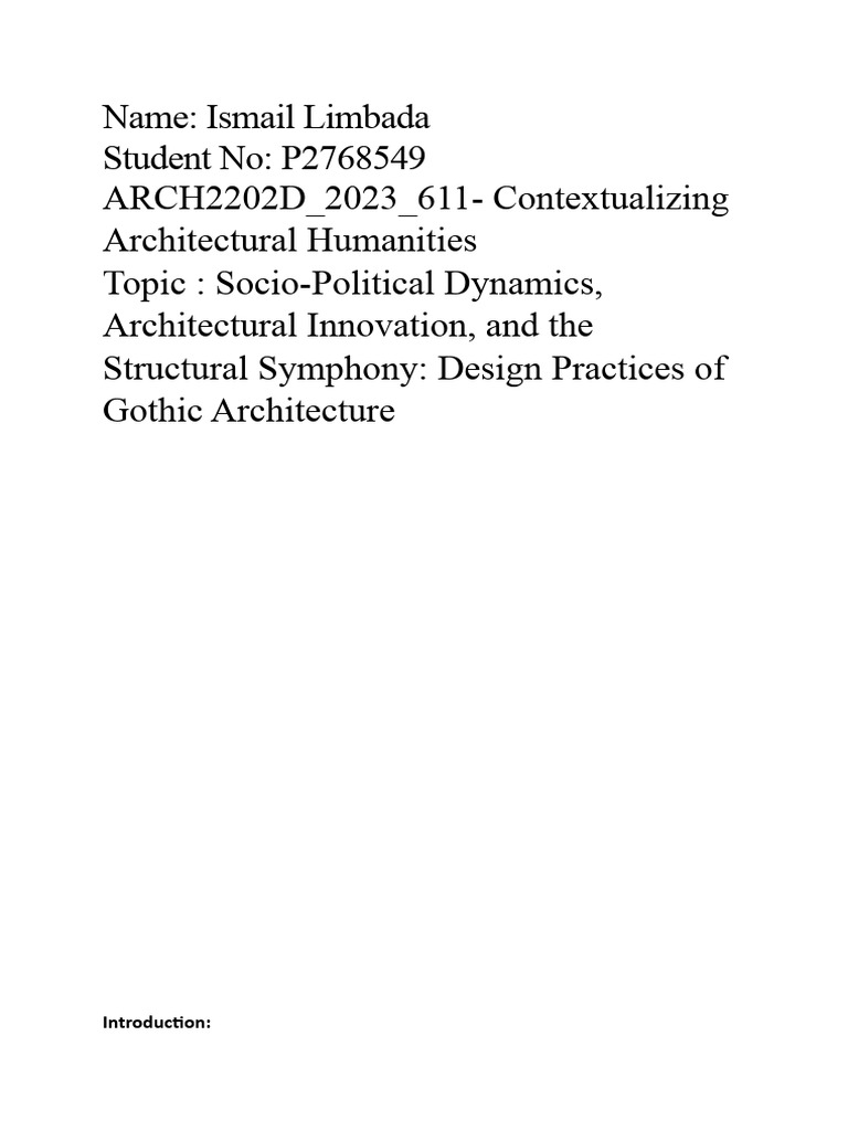 Socio-Political Dynamics, Architectural Innovation, - Ismail Limbada ...