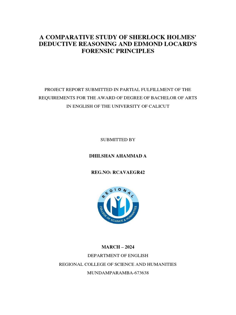 D Project | PDF | Sherlock Holmes | Forensic Science