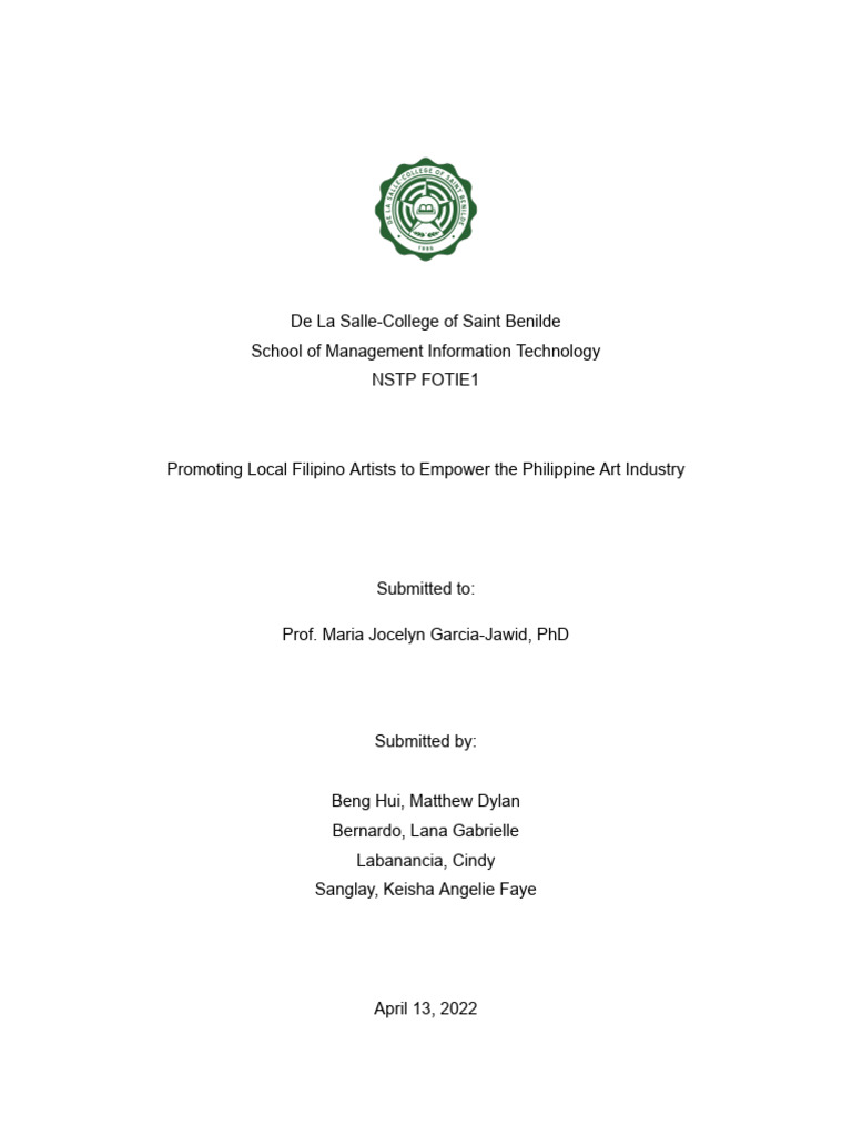Promoting Local Filipino Artist - Research Paper | PDF | Social Media ...