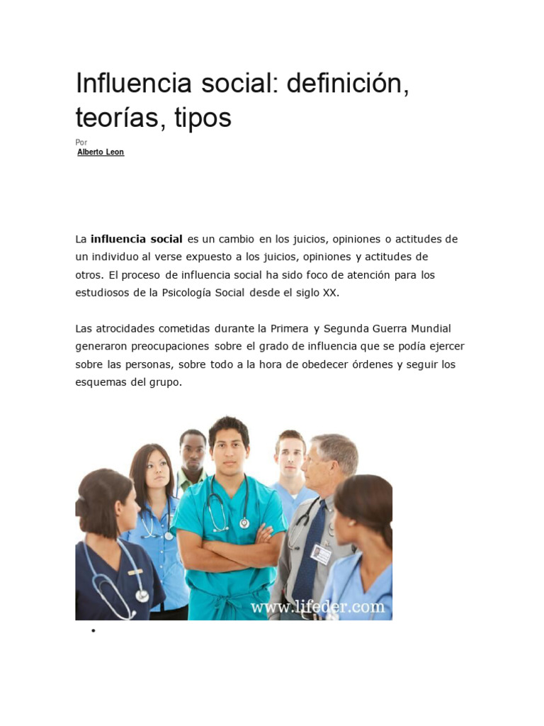 Qué Es La Influencia Social Completo | PDF