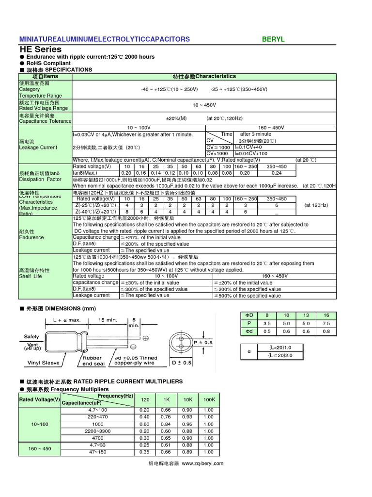 Beryl (Radial Thru-Hole) HE Series | PDF