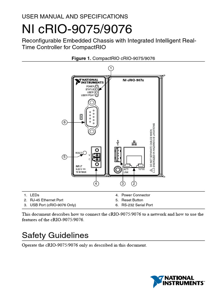 Ni Crio 9075 9076 Operating Instructions and Specifications | PDF