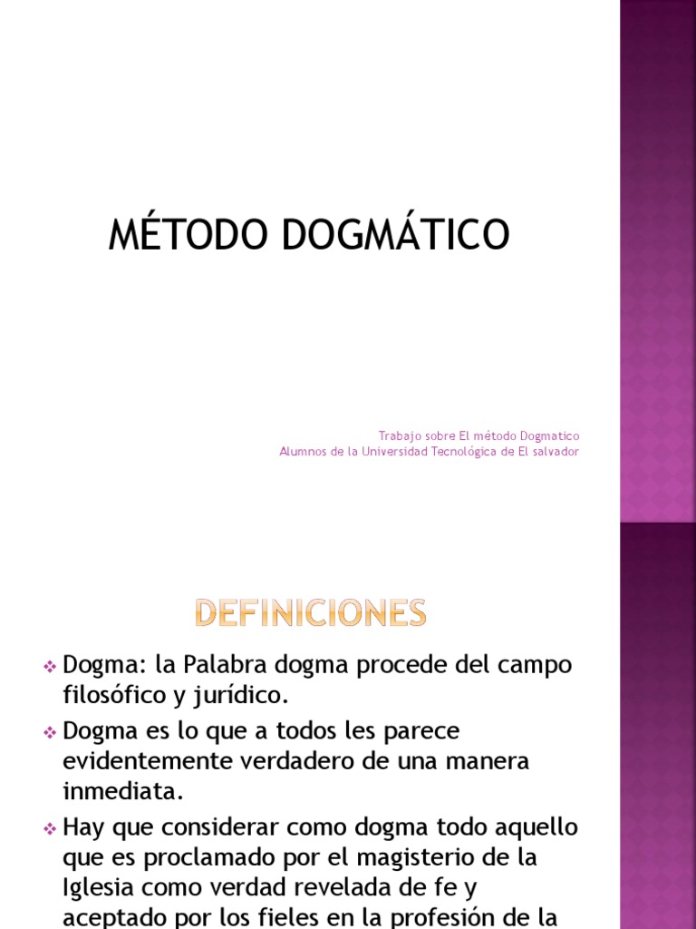 Método Dogmático: Definición y Ejemplos | PDF | Dogma | Iglesia Católica