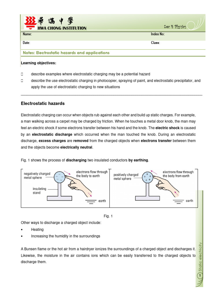 Electrostatic Hazards & Applications | PDF | Lightning | Electric Charge