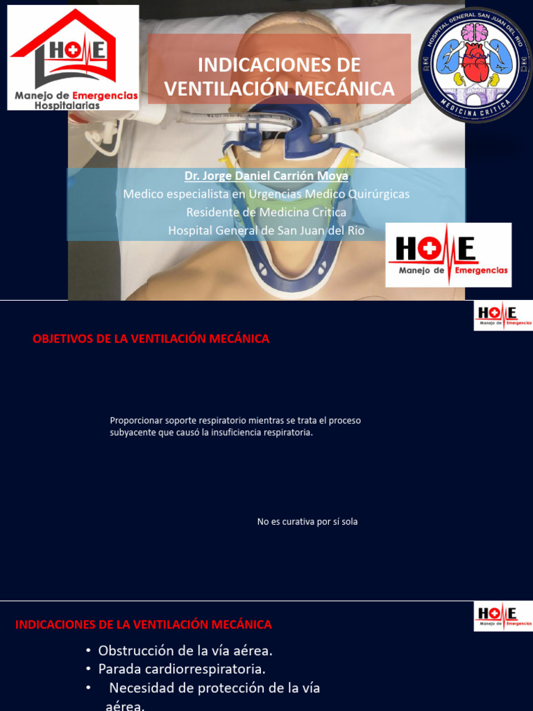 Indicaciones Ventilacion Mecanica y Ventilacion Mecanica No Invasiva | PDF | Enfermedades y ...