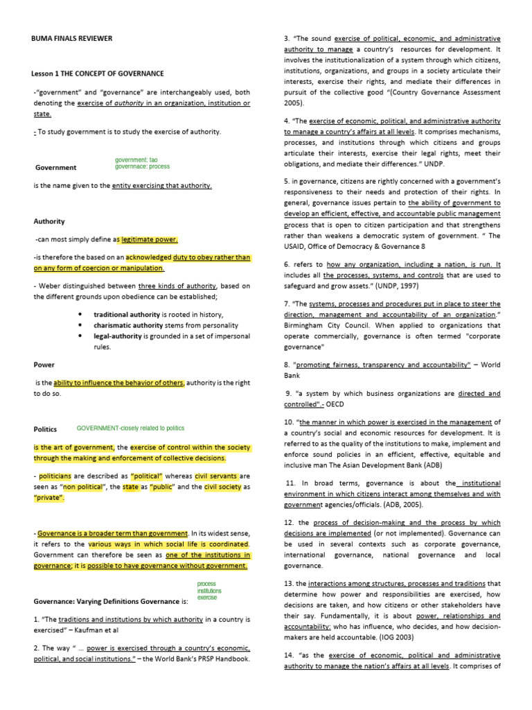 Governance Concepts and Definitions Guide | PDF | Governance | Policy