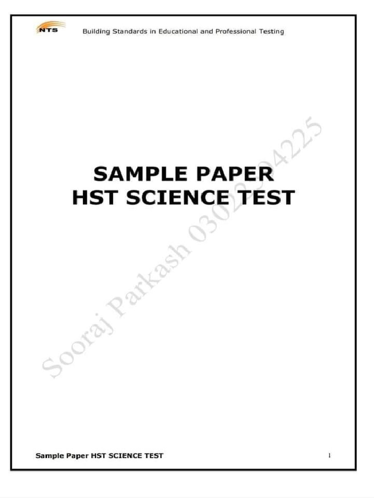 Sample Paper SST Science Category | PDF