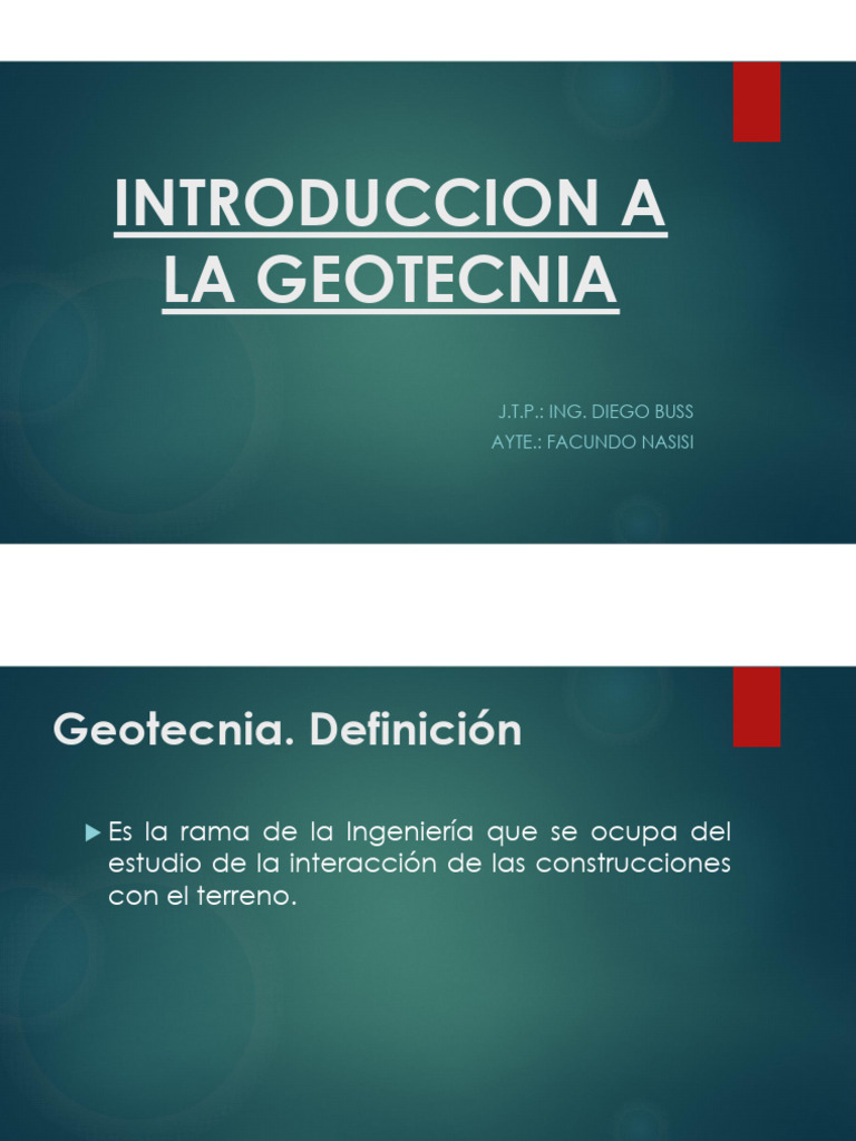 Introduccion A La Geotecnia | PDF | Mecánica de suelos | Roca (geología)