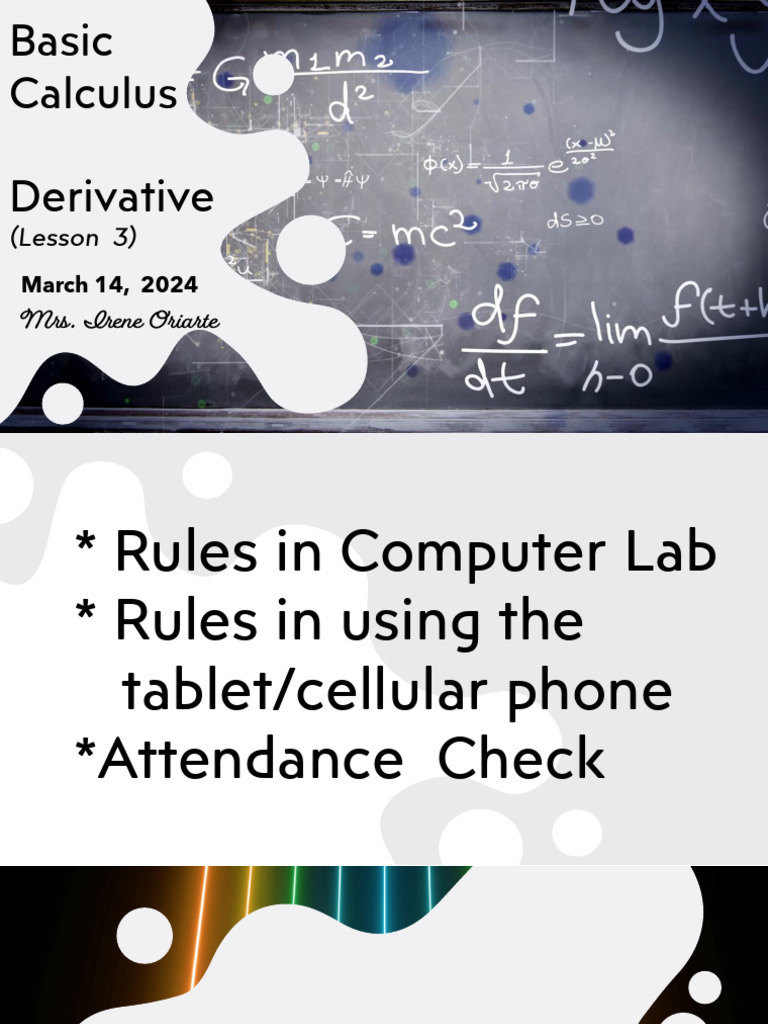 BasCal Derivative Lesson 3 | PDF | Derivative | Exponentiation