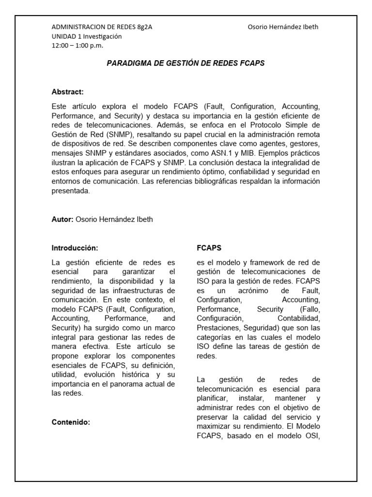 Inv de Paradigma de Gestión de Redes Fcaps | PDF | Red de arquitectura | Protocolos de ...
