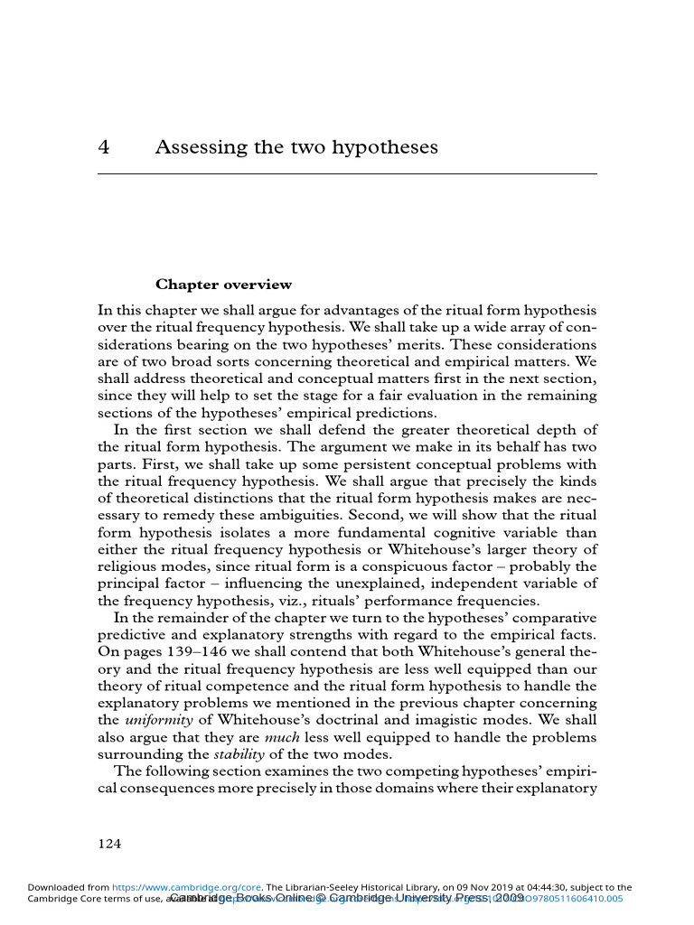 Assessing The Two Hypotheses | PDF
