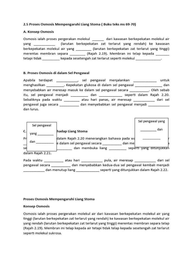 Kesan Osmosis pada Liang Stoma | PDF