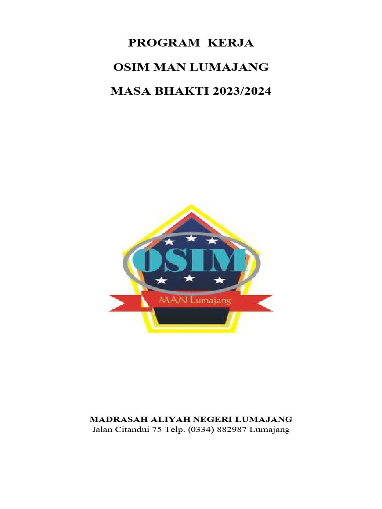 Program Kerja Osim Trbru | PDF