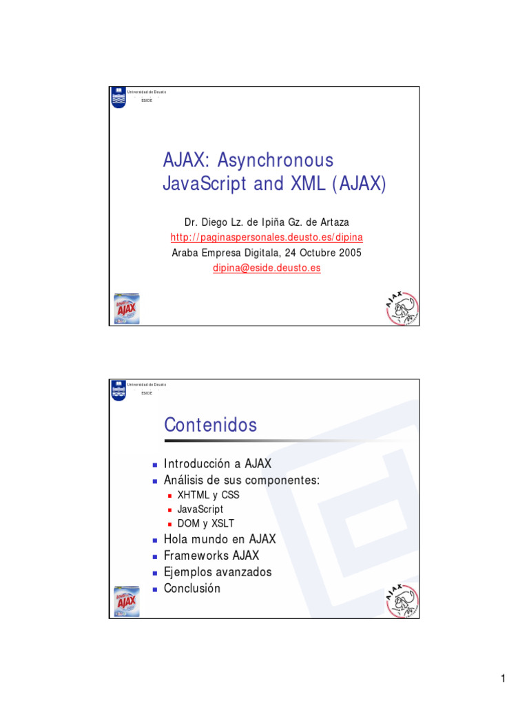CursoAJAX | PDF | Modelo de objeto de documento | Ajax (Programación)