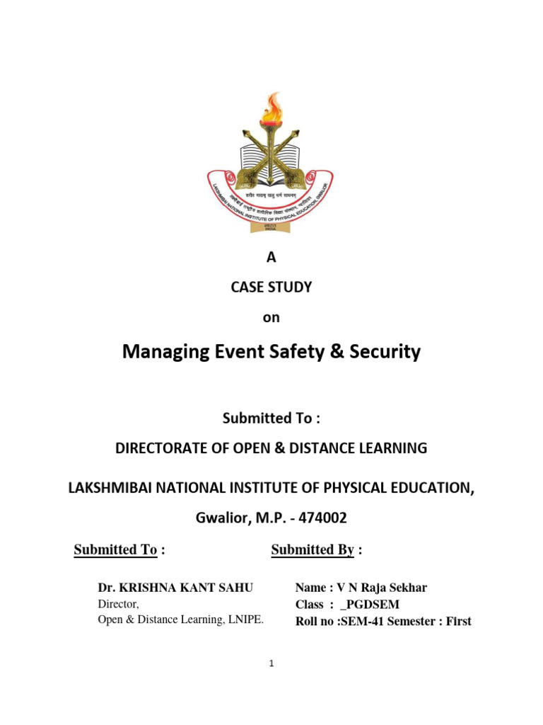 1case Study of Managing Event Safety & Security | PDF | Computer Security | Security