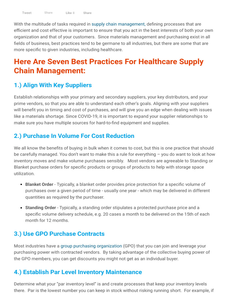 7 Supply Chain Management Best Practices | PDF
