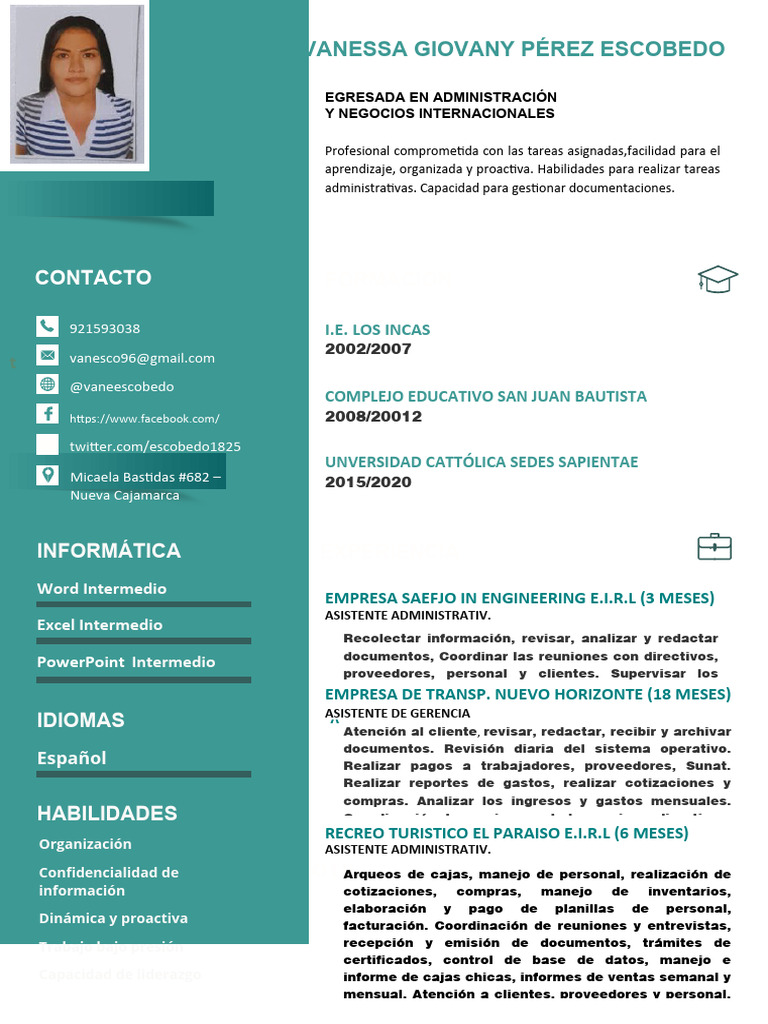 Plantilla Curriculum Vitae 10 | PDF | Informática