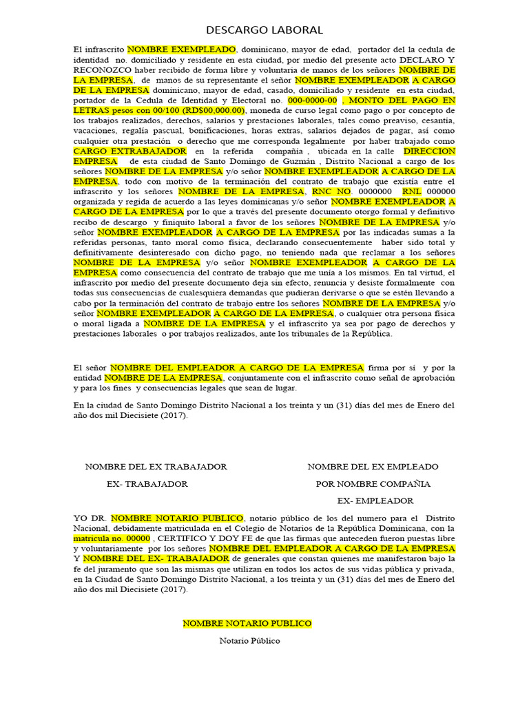 Ejemplo Descargo Laboral | PDF