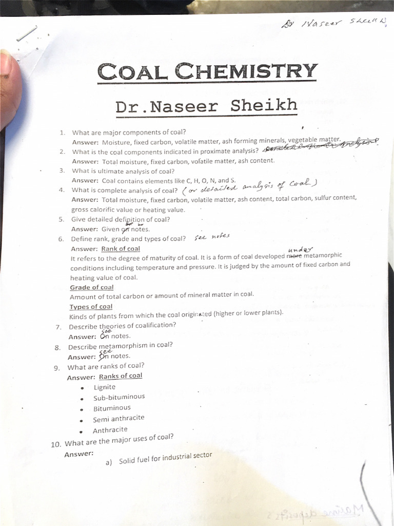 Coal Chemistry Pdf