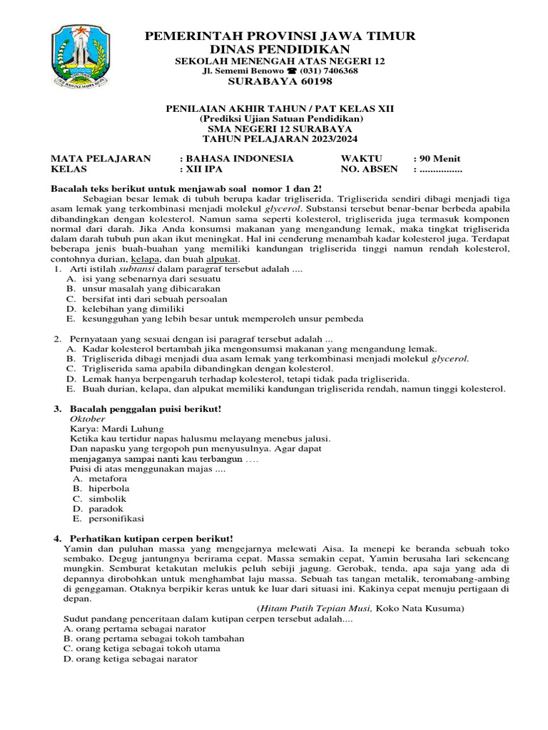 Soal Pat Genap 2024 Bin | PDF