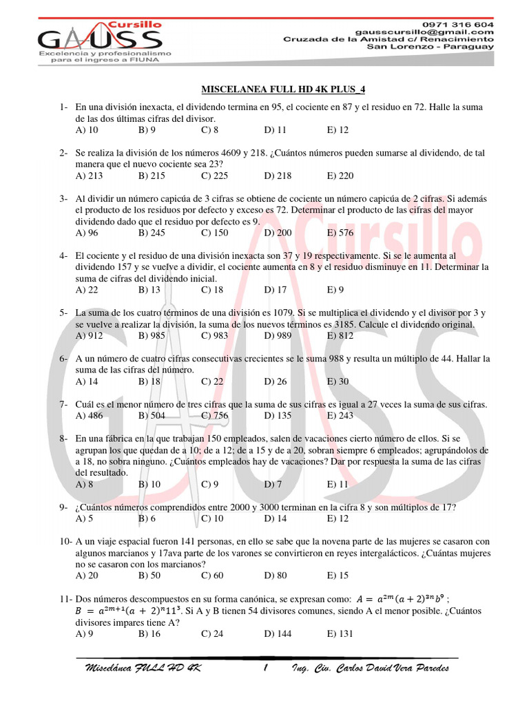 Miscelanea Matematica FULL HD 4K PLUS - 4 | PDF | Ciencia y matemáticas | Tecnología