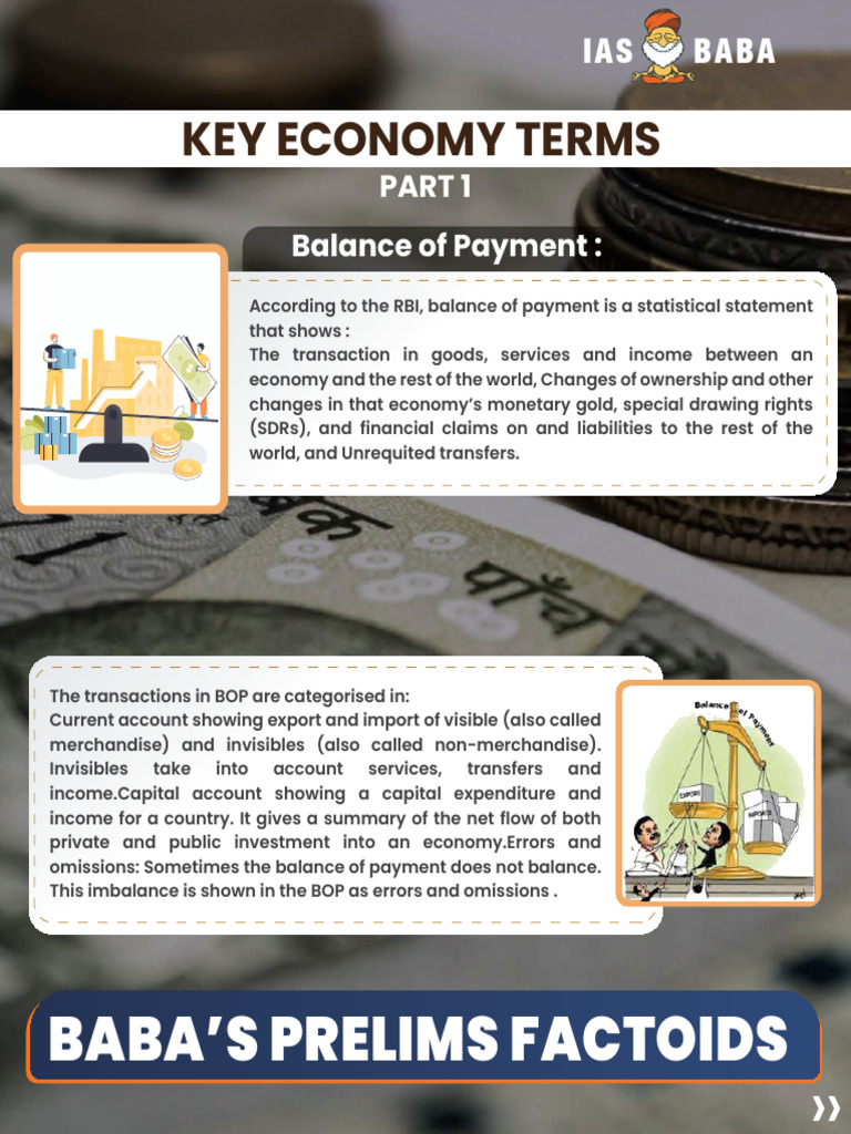 KEY ECONOMY TERMS Part 1 | PDF | Balance Of Payments | Money