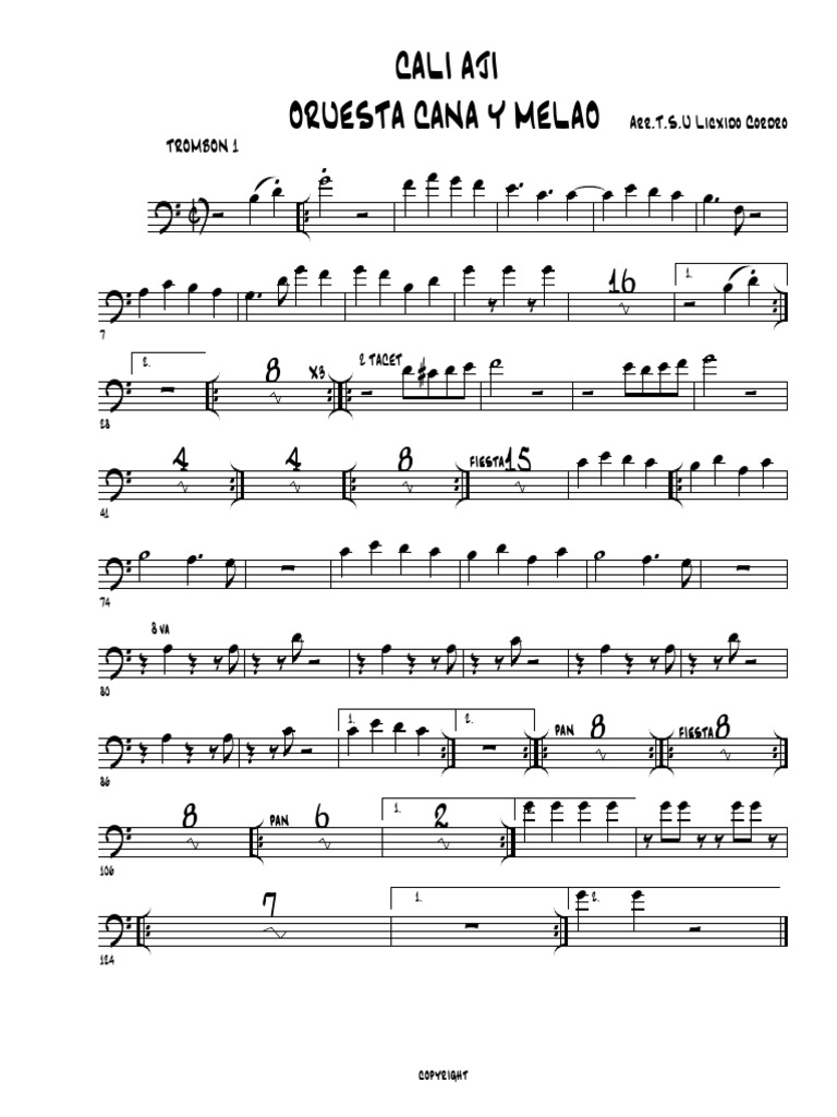 Cali Aji Caña y Melao Trombon 1 | PDF