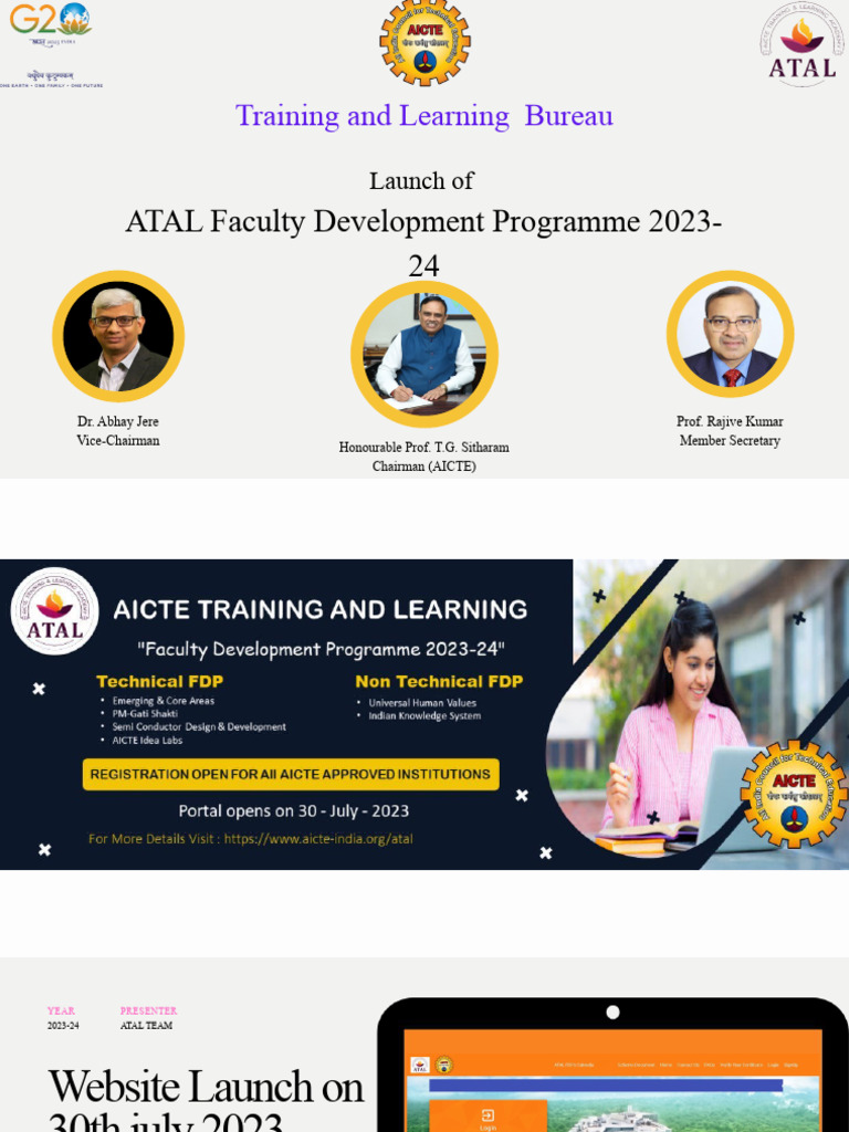 ATAL Portal Launch Under ATAL Scheme 2023-24 by Honourable Prof. T.G ...
