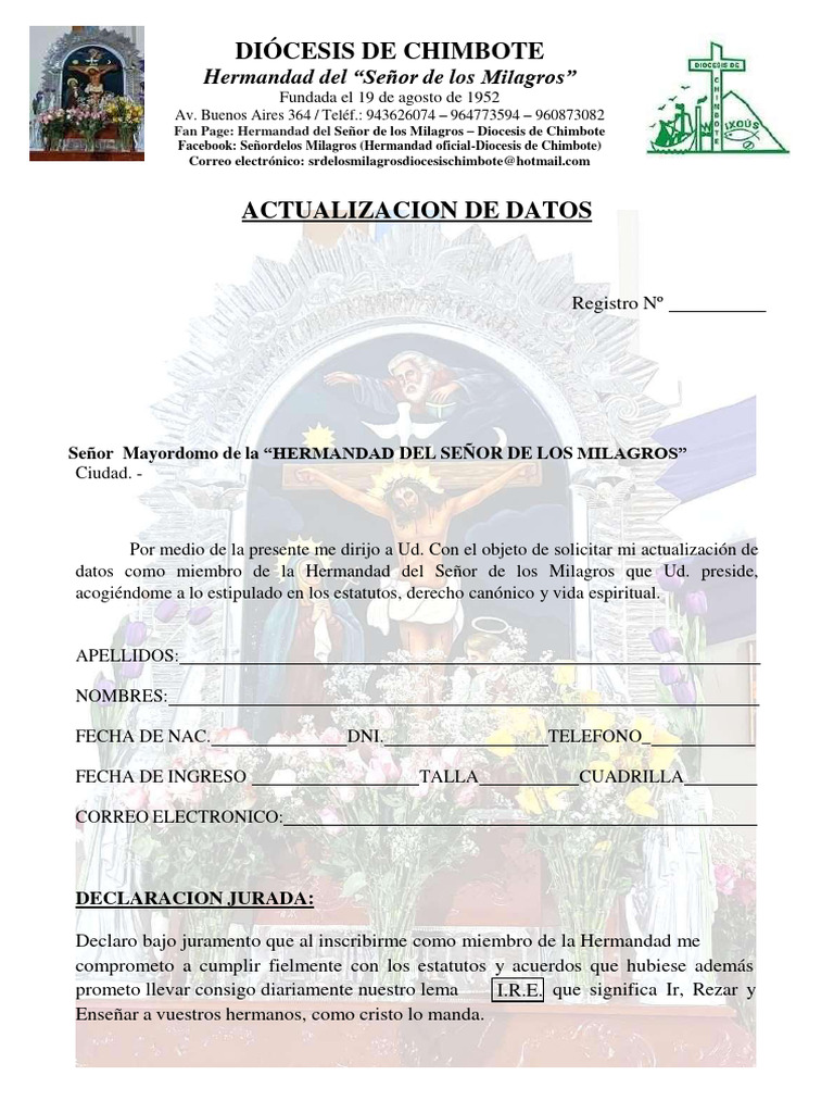 Solicitud de Hermandad | PDF | eucaristía | Confirmación