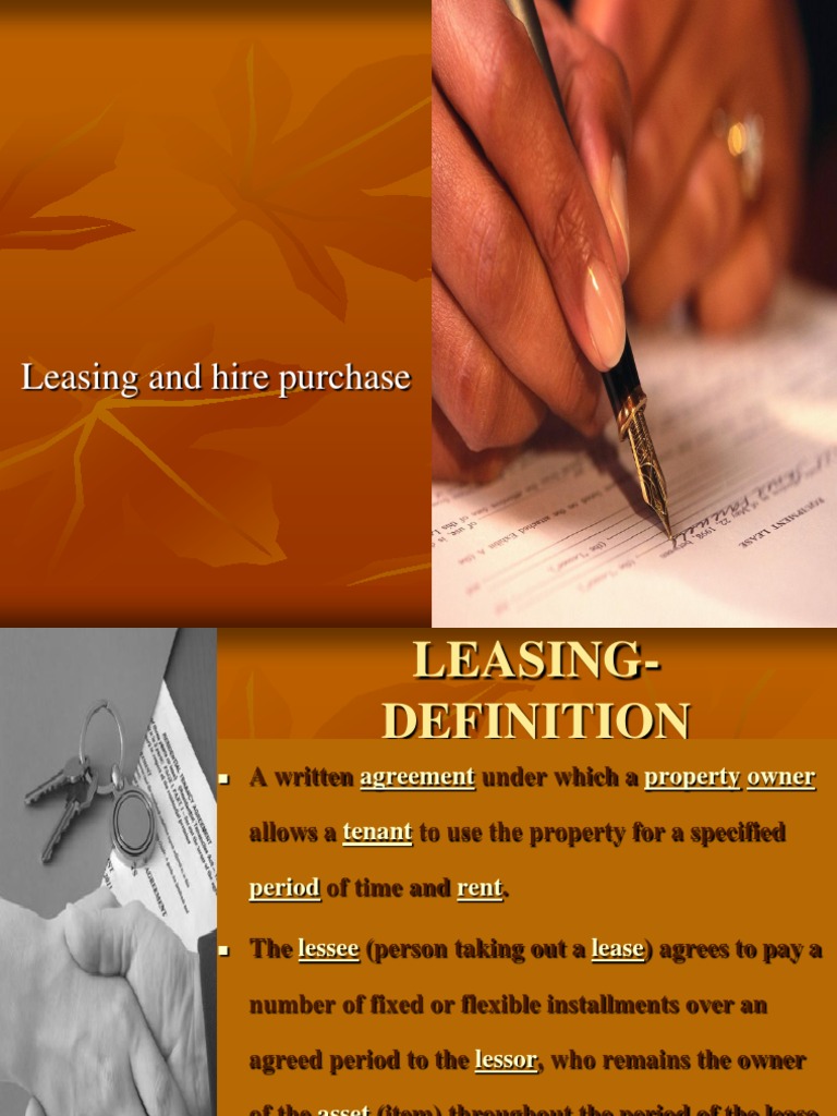 Leasing and Hire Purchase | PDF | Lease | Depreciation
