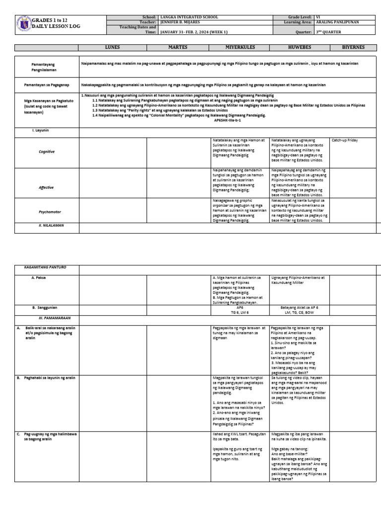 AP WEEK1 Quarter 3 | PDF