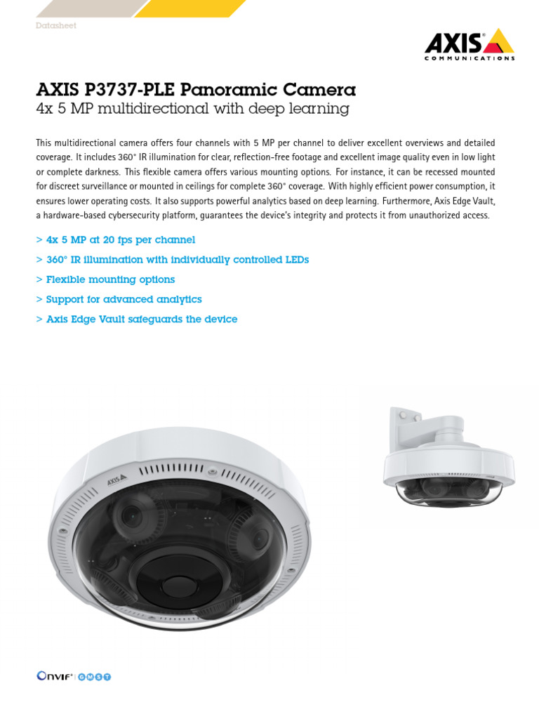 Datasheet Axis p3737 Ple Panoramic Camera en US 413348 (102934) | PDF | Camera | Frame Rate