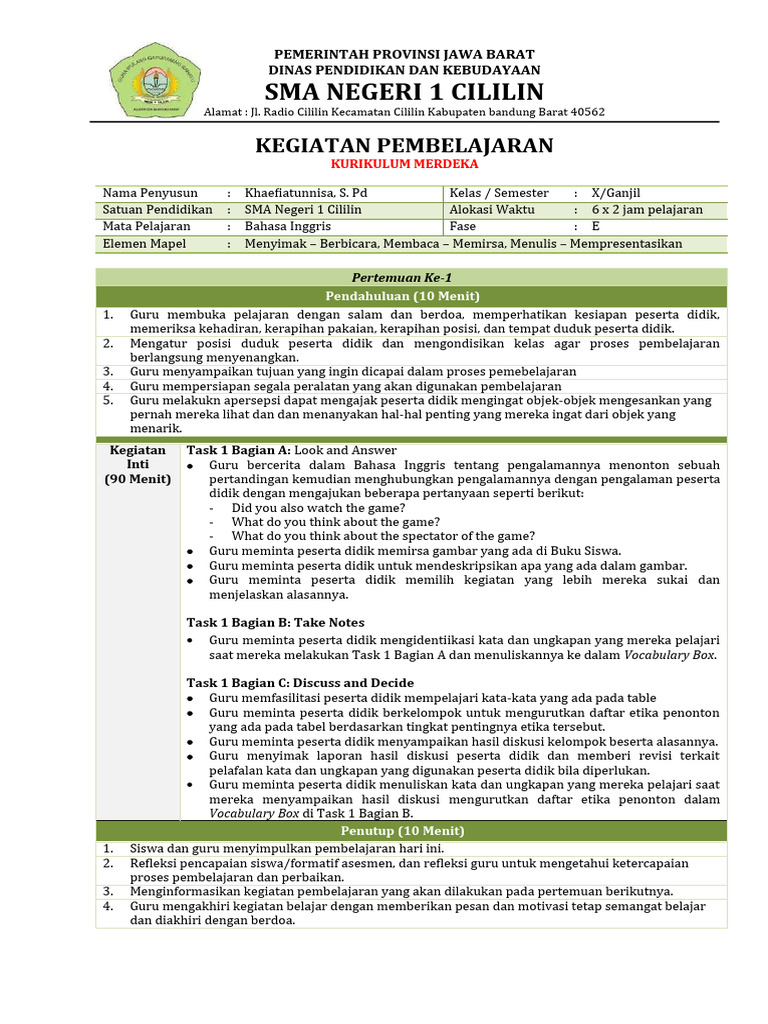 Modul Ajar 2 - Sport Events (Recount) | PDF