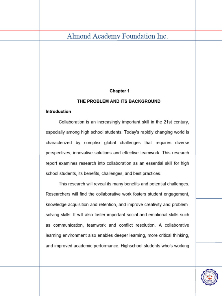 Importance of Collaboration in High School | PDF | Learning | Critical ...