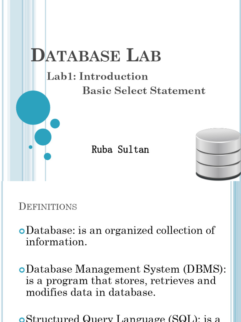 Lab 1 | PDF | Databases | Software