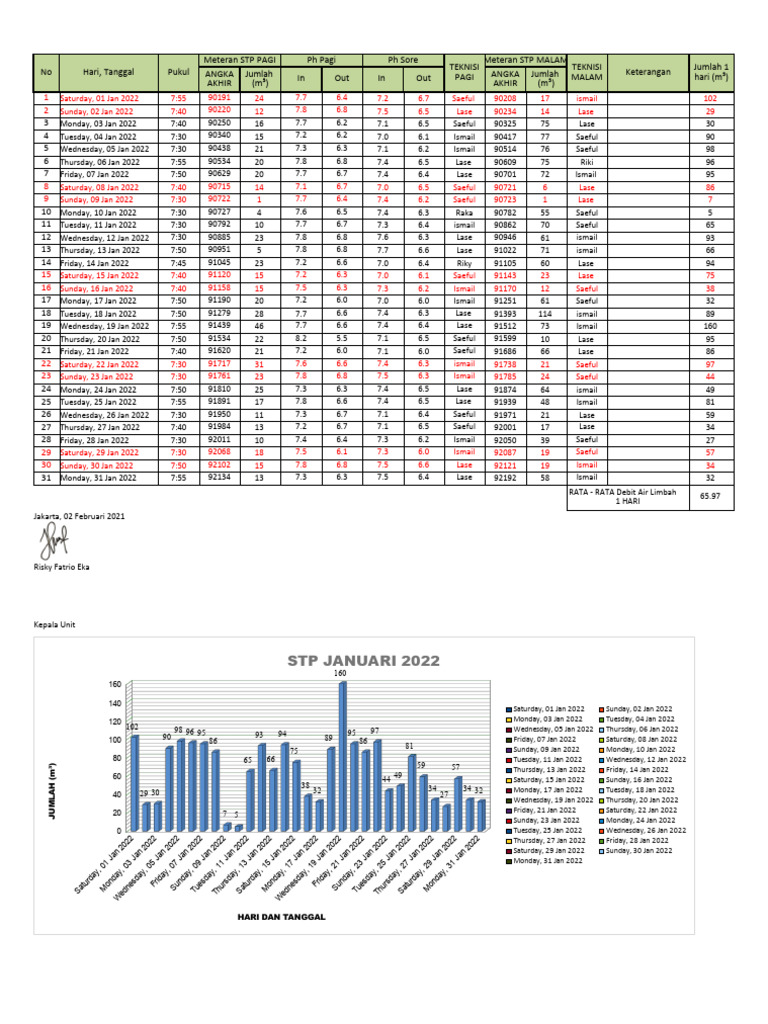 STP Daily Water Meter Readings | PDF