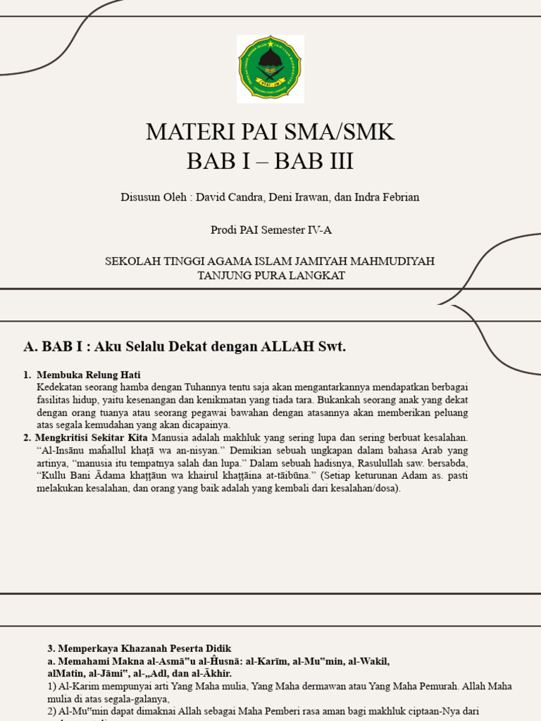 Kel 1 | PDF | Karier & Perkembangan | Agama & Spiritualitas