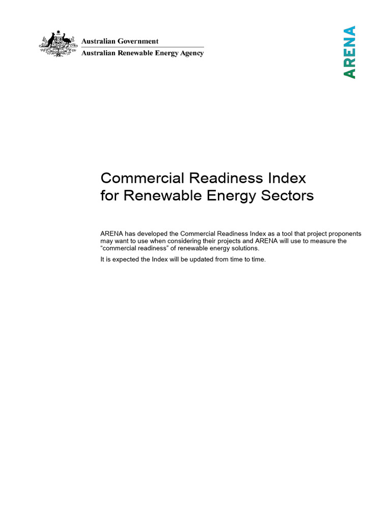 Commercial Readiness Index | PDF | Forecasting | Renewable Energy