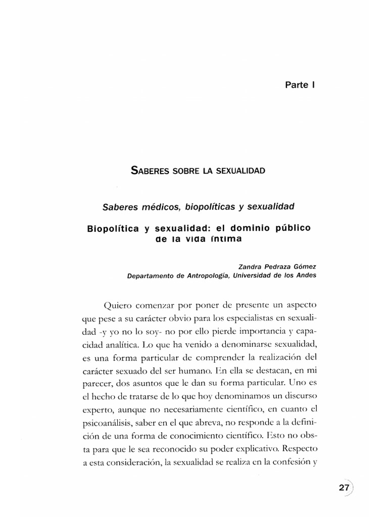Sexualidad Zandra Pedraza | PDF