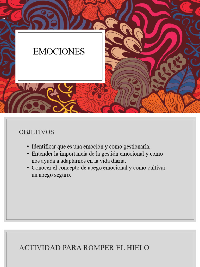 Presentación Manejo de Emociones | PDF | Las emociones | Teoría de apego