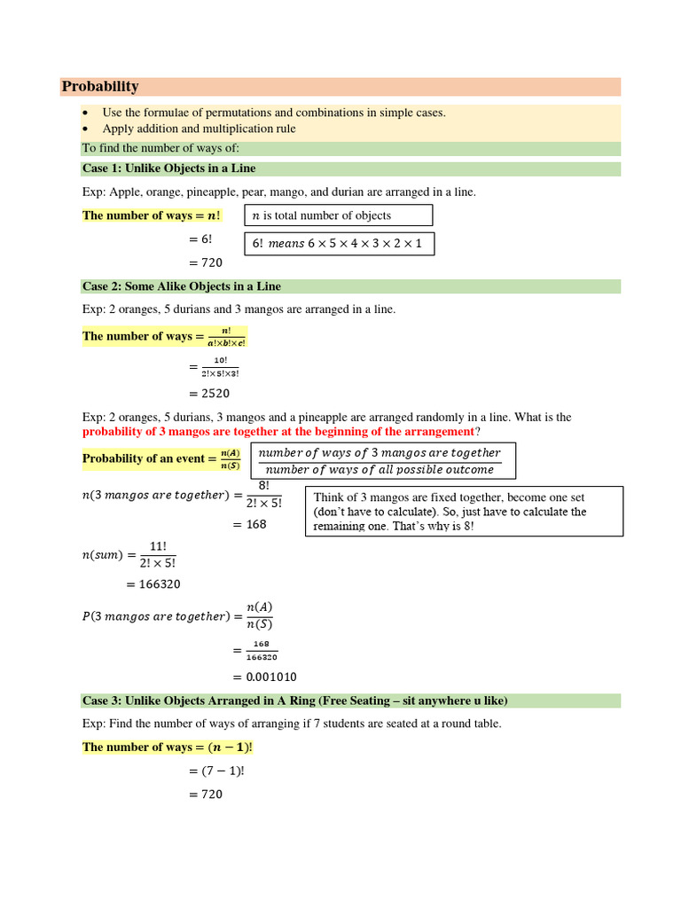 Probability Notes | Download Free PDF | Probability Theory | Probability