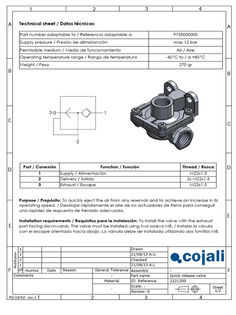 Quick Release Valve Technical Data | PDF | Machines | Mechanical ...
