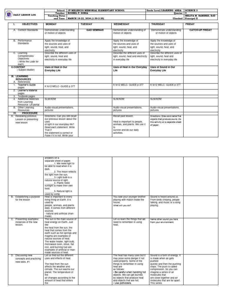 Dll-Q3-Science 3-W8 | PDF | Atmosphere Of Earth | Sound