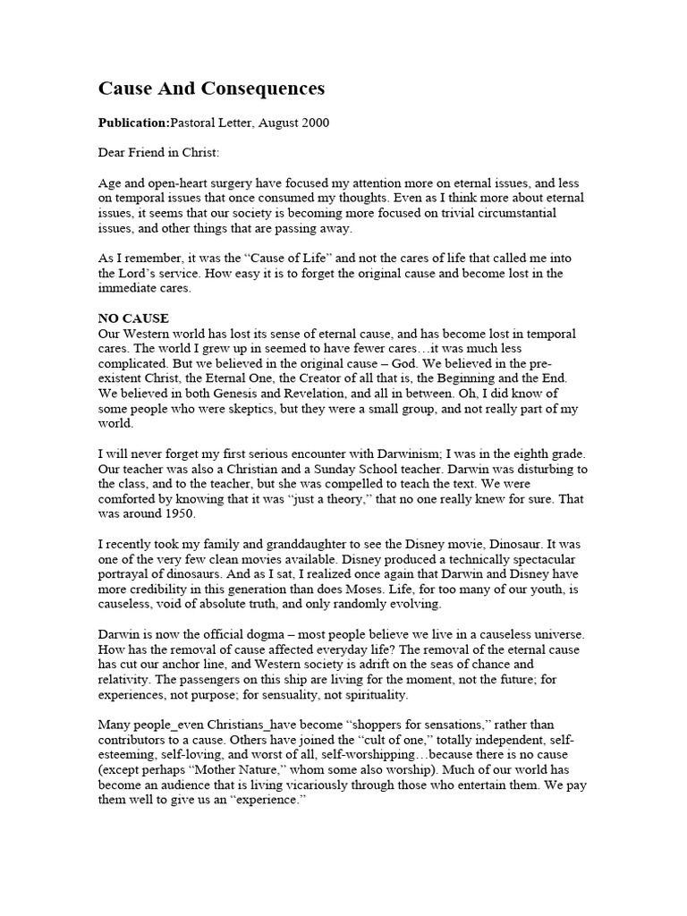 August 2000 - Cause and Consequences | PDF | Jesus | Resurrection Of Jesus
